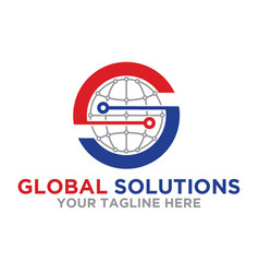 Global solution technology Royalty Free Vector Image