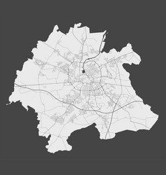 Odense map detailed map city poster Royalty Free Vector