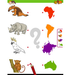 Educational cartoon african animals Royalty Free Vector