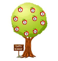 A tree with a number five figure Royalty Free Vector Image