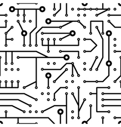 White line circuit futuristic technology on black Vector Image