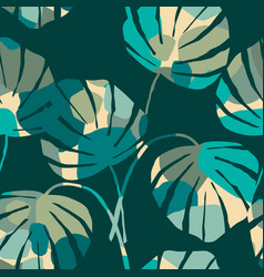 Artistic seamless pattern with abstract leaves Vector Image