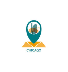 Chicago map pin icon Royalty Free Vector Image