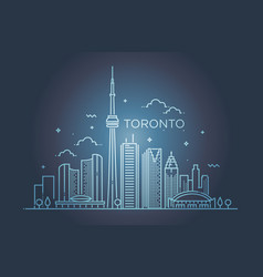 Linear banner of toronto line art Royalty Free Vector Image