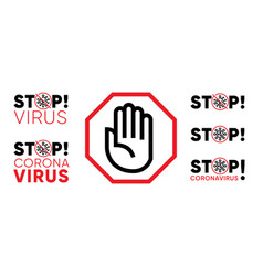 Stop coronavirus red sign Royalty Free Vector Image