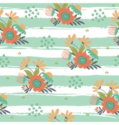 Floral pattern with stripes Royalty Free Vector Image