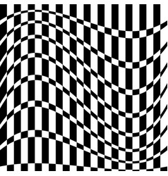 Checkered pattern with distortion effect deformed Vector Image