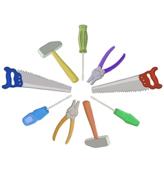 Tools objects cartoon set Royalty Free Vector Image