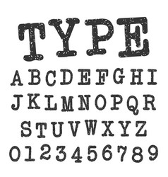 Type alphabet font template set of letters and Vector Image