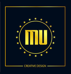 Initial letter mu logo template design Royalty Free Vector