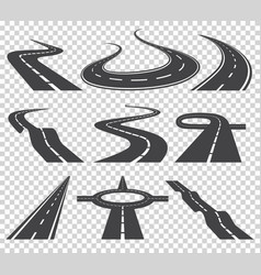 Road markings top view icon set Royalty Free Vector Image