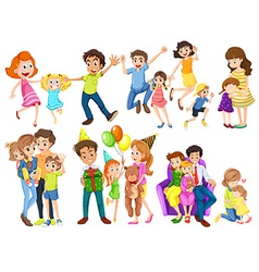 Happy families Royalty Free Vector Image - VectorStock