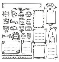 Bullet journal hand drawn elements Royalty Free Vector Image