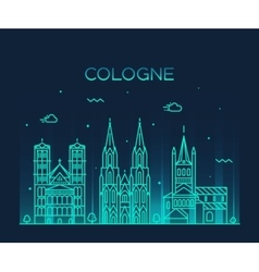 Cologne skyline linear style Royalty Free Vector Image
