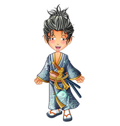 Japanese samurai warrior mighty ninja with swords Vector Image