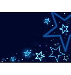 Neon five stars golden illuminated star neons Vector Image