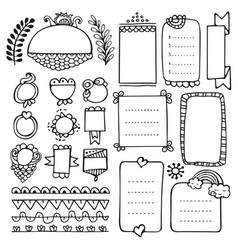 Bullet journal hand drawn elements Royalty Free Vector Image