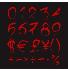 Witch font and numbers Royalty Free Vector Image