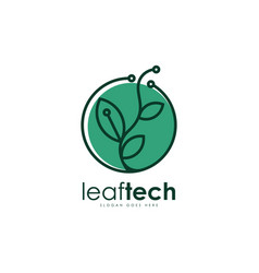 Leaf tech logo Royalty Free Vector Image - VectorStock