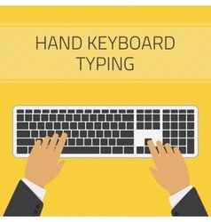 Man typing on keyboard Royalty Free Vector Image