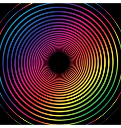 Rainbow Spiral Black background Royalty Free Vector Image