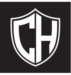 Ch logo monogram circle with piece ribbon style Vector Image