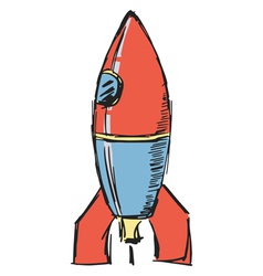 Doodle space planets rocket ship stars explore Vector Image