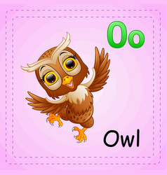 Animals alphabet o is for owl Royalty Free Vector Image