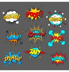 Comics explosion effects set Royalty Free Vector Image