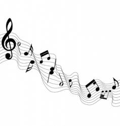 Music notes staff treble clef musical Royalty Free Vector
