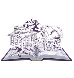 Russian folk tales set open book Royalty Free Vector Image