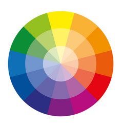 Color wheel or color circle with twelve colors Vector Image