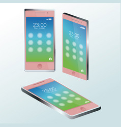 Four smartphones mobile Royalty Free Vector Image