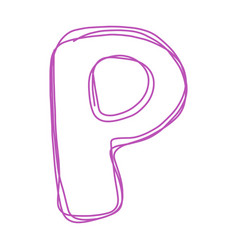 Tracing alphabet lowercase small letter p Vector Image