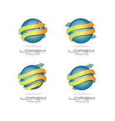 Digital sphere global link technology logo Vector Image