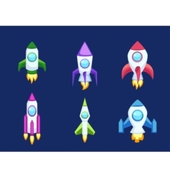 Rocket spaceship or spacecraft and Royalty Free Vector Image