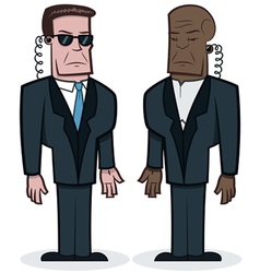 Cartoon awesome bodyguard in black sunglasses Vector Image