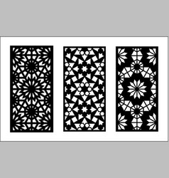 Morocco laser cut pattern set decorative Vector Image