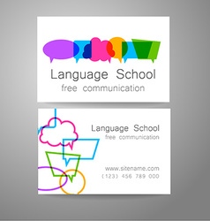 Language school logo Royalty Free Vector Image