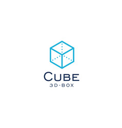 3d cube data abstract logo Royalty Free Vector Image