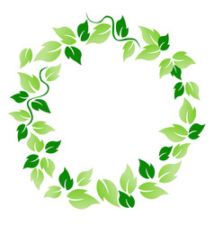 Green tree branch leaves frame Royalty Free Vector Image