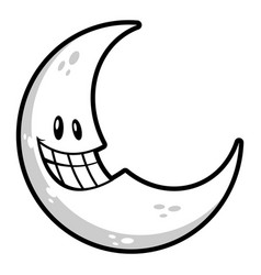 Moon smiling cartoon Royalty Free Vector Image