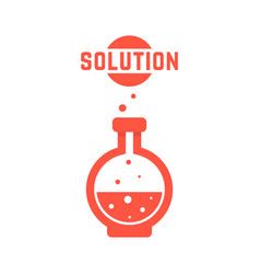 Laboratory glassware with green and red liquids Vector Image