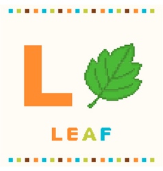 Alphabet for children letter l and a leaf Vector Image