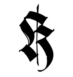 Letter k in gothic style alphabet symbol Vector Image