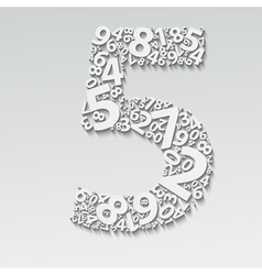 A tree with a number five figure Royalty Free Vector Image