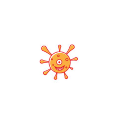 Smile emoji coronavirus infection bacteria Vector Image