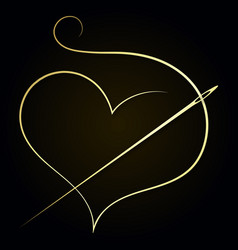 Heart and rhythm curve Royalty Free Vector Image