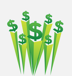 Green money dollar signs icon Royalty Free Vector Image