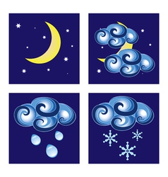 Overcast weather cartoon character clouds Vector Image